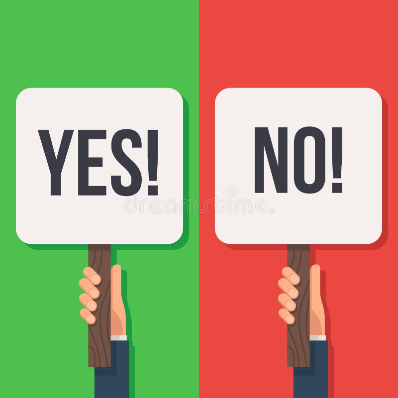 Segno Della Tenuta Della Mano Sì E No Illustrazione Vettoriale ...