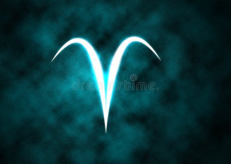 Ariete La Grafica Del Segno Zodiaco, Il Simbolo Blu Dell'oroscopo, L ...