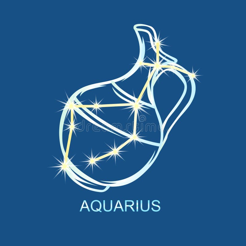Segno Dello Zodiaco Di Acquario Illustrazione di Stock - Illustrazione ...