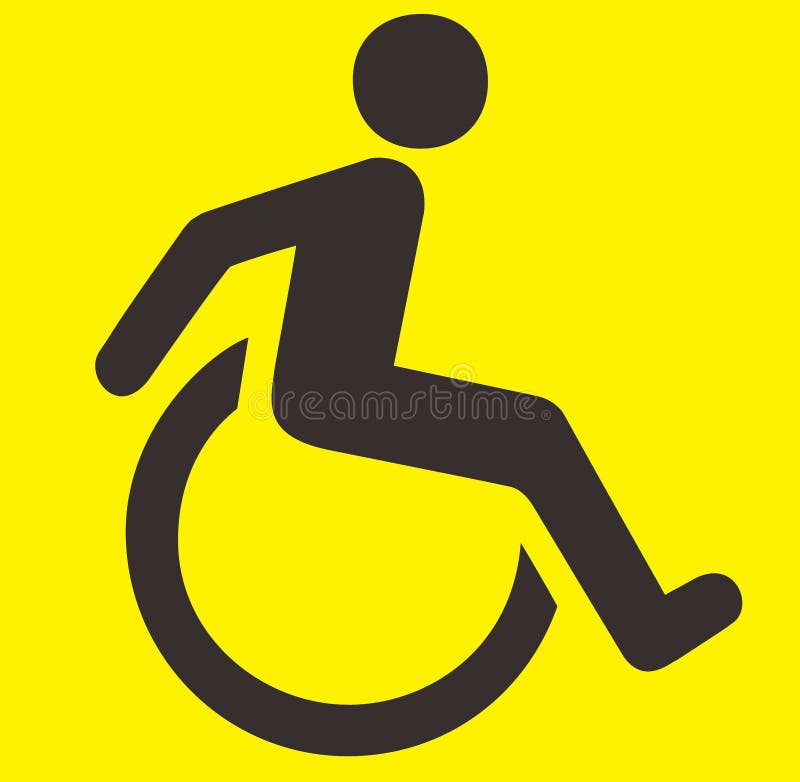 Quadrato Giallo Di Simbolo Disabile Invalido Di Vettore Del Segno Dell ...