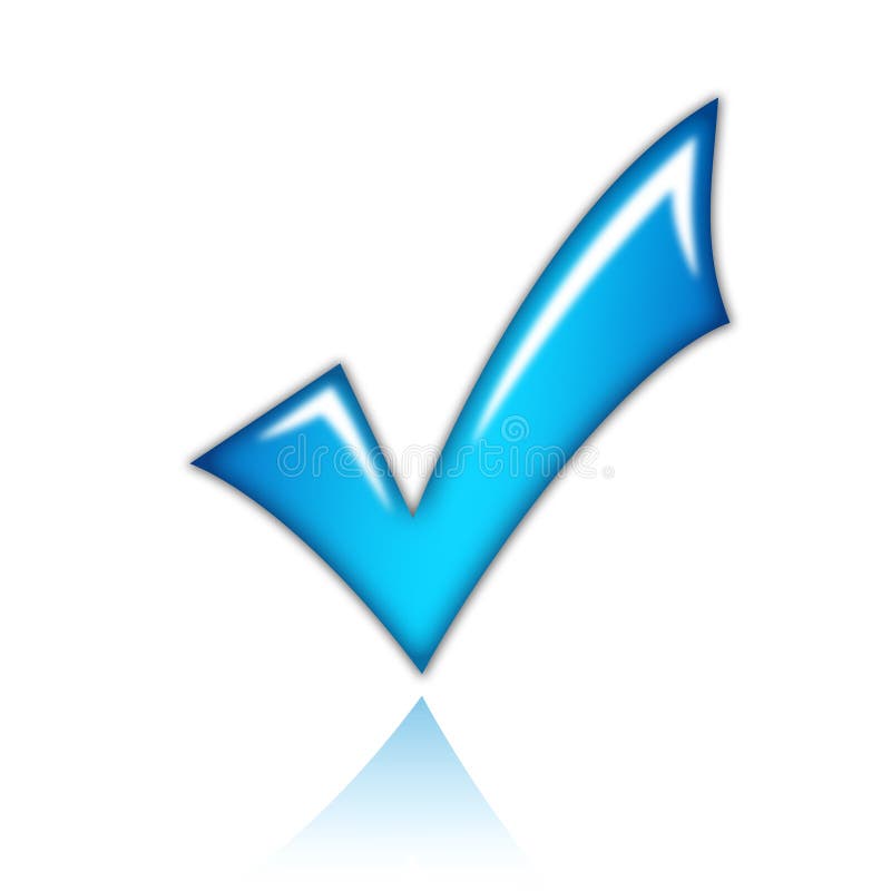 Segno di spunta blu illustrazione di stock. Illustrazione di etichetta ...