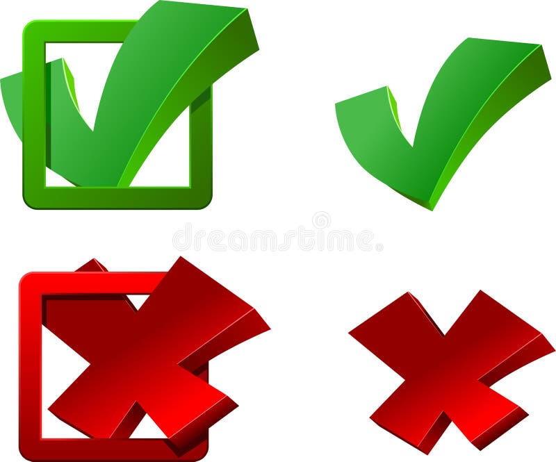 Segno Di Spunta Ed Incrocio Con Le Strutture Illustrazione Vettoriale ...