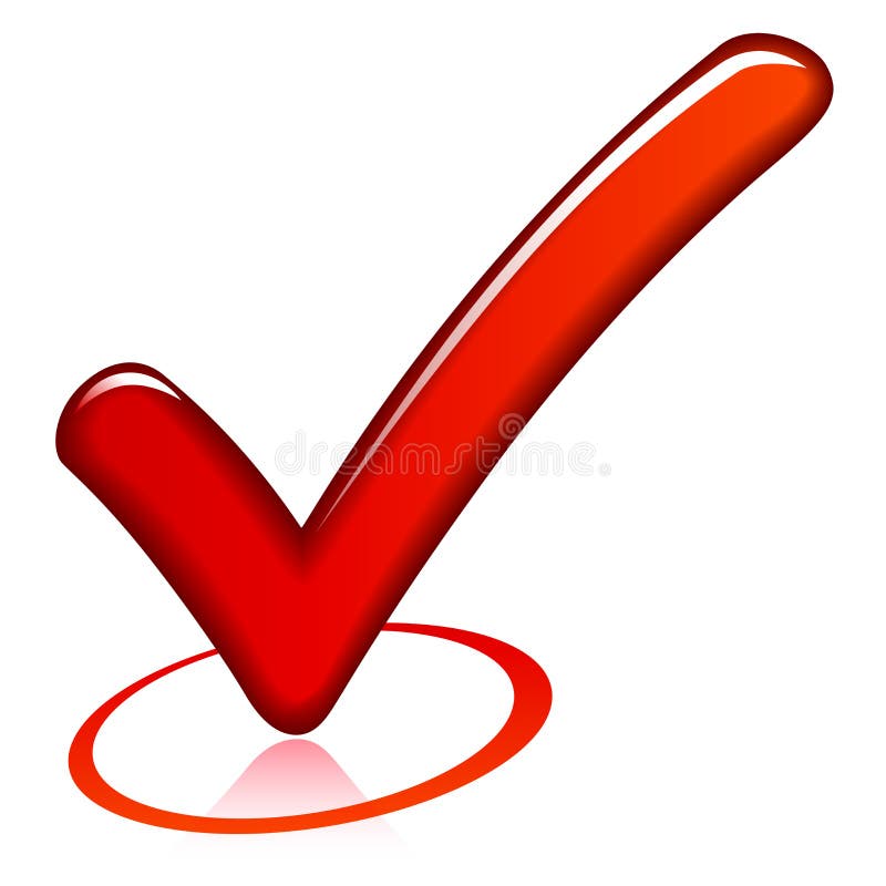 Segno di spunta rosso illustrazione di stock. Illustrazione di ...