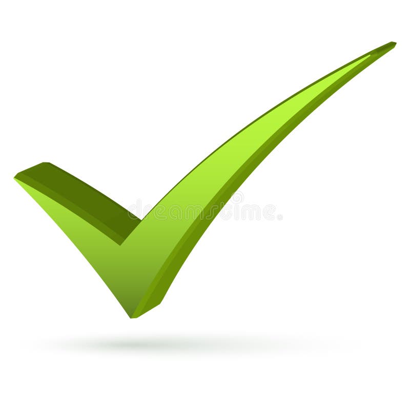 Segno Di Spunta Verde in 3D Illustrazione di Stock - Illustrazione di ...