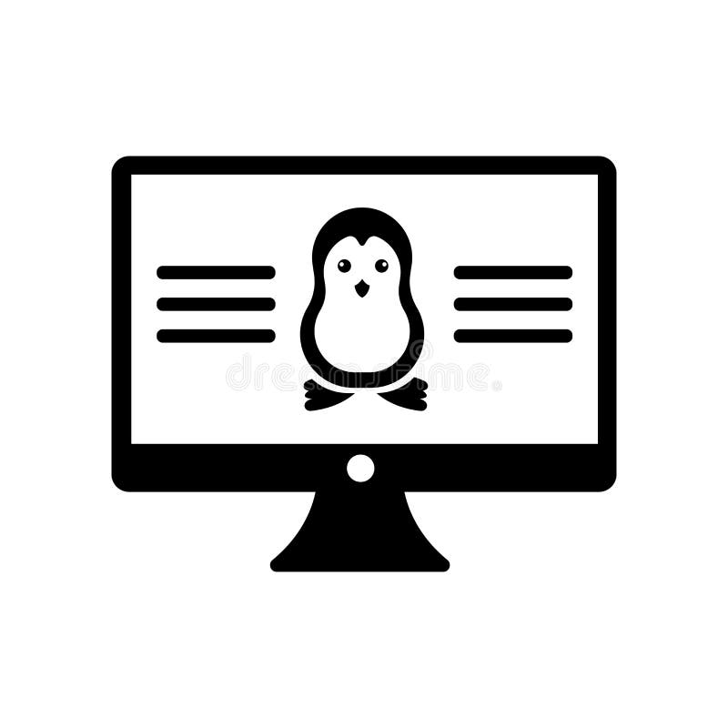 Segno E Simbolo Di Vettore Dell'icona Di Linux Dello Schermo Di ...