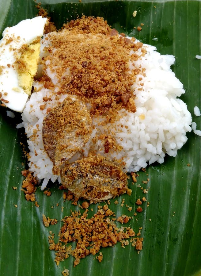 Sego Wiwit, Rice with Mashed Fried Soybeans Stock Photo - Image of palm ...