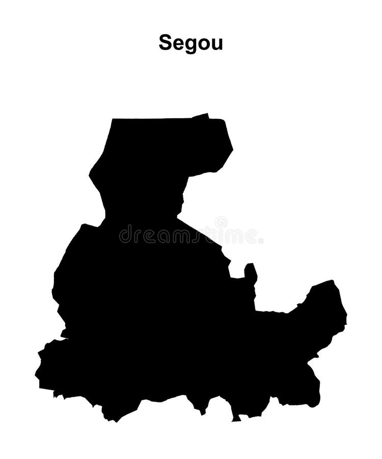 Segou outline map stock vector. Illustration of empty - 360475386