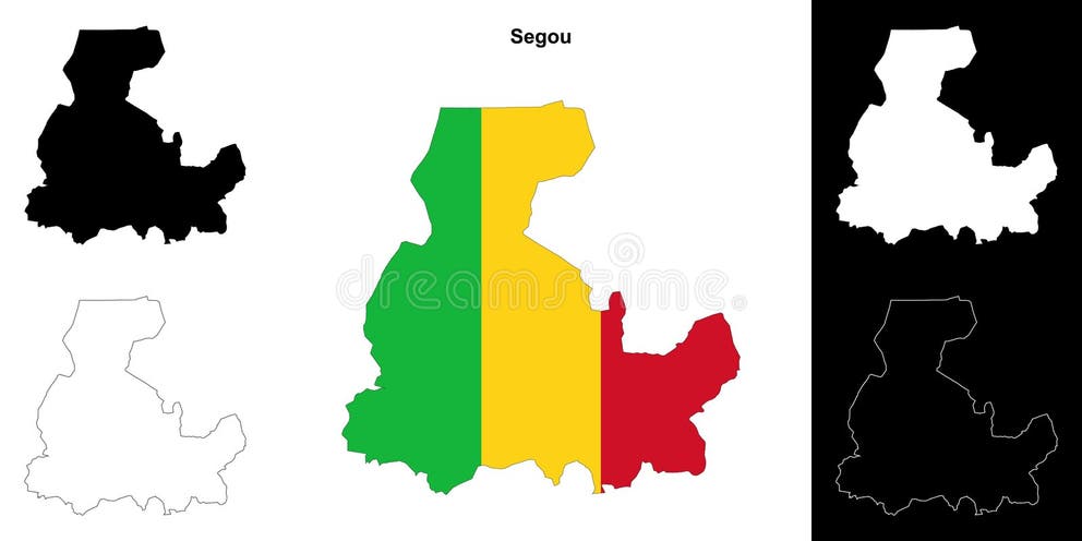 Segou outline map stock vector. Illustration of tourism - 356520418