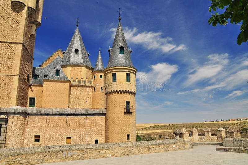 Segovia Alcazar Castle. Castile, Spain. Spanish Medieval Architecture ...