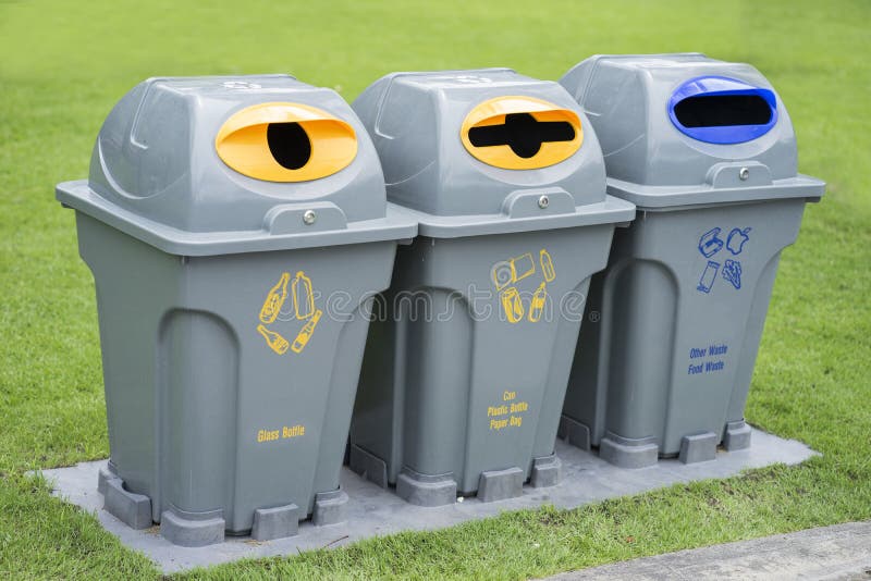 Waste recycle garbage bins stock photo. Image of environment - 9762470