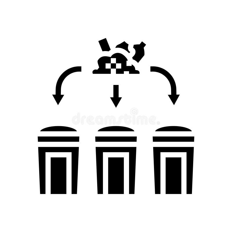 Segregation Waste Sorting Glyph Icon Vector Illustration Stock Vector ...