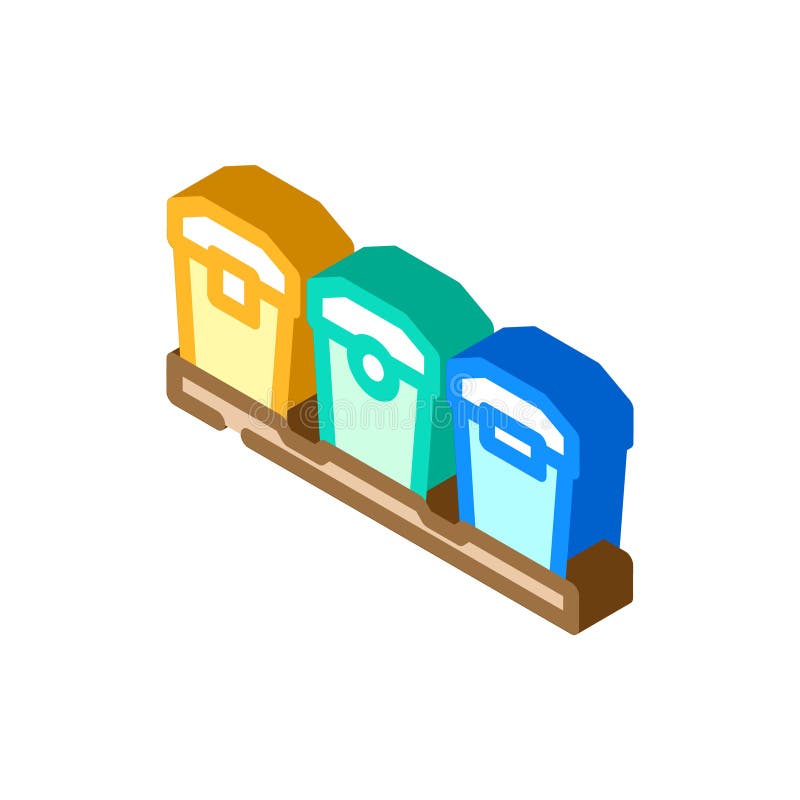 Segregation Waste Sorting Isometric Icon Vector Illustration Stock ...