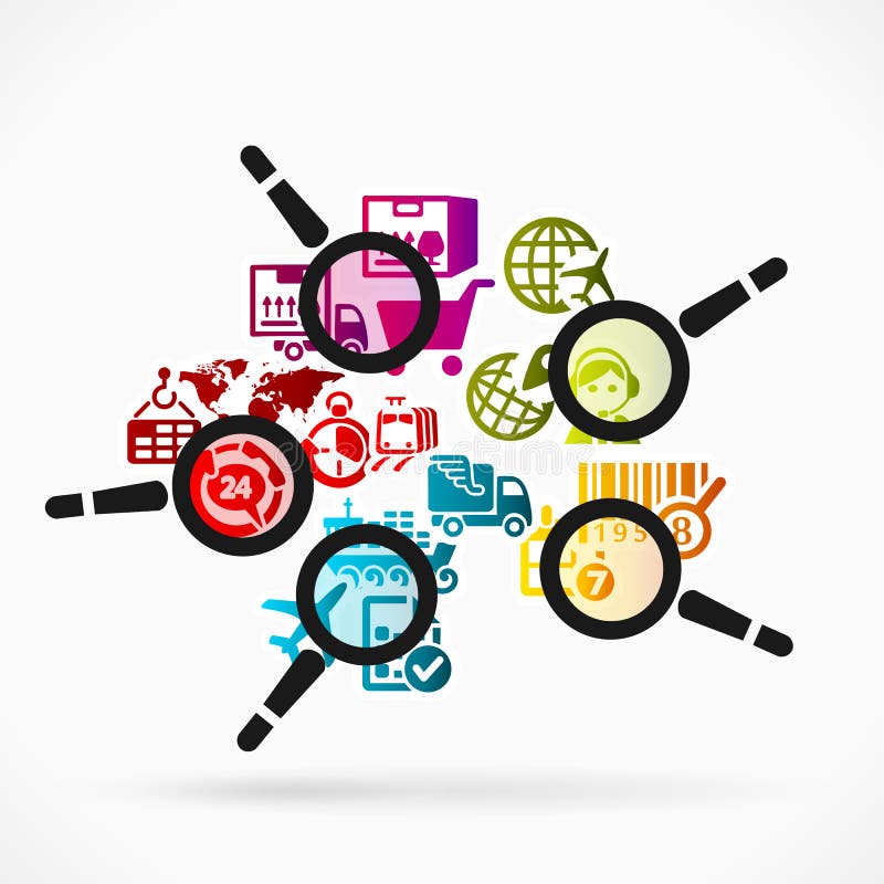 Seguimento da entrega ilustração do vetor. Ilustração de vigilância ...