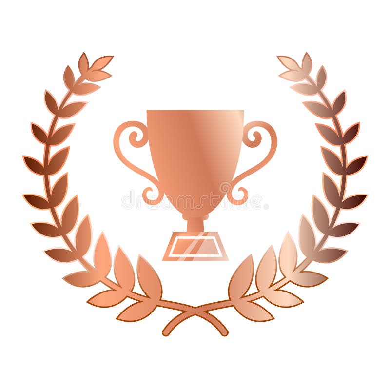 Segundo Lugar Con Copa De Bronce. Ilustración del Vector - Ilustración ...
