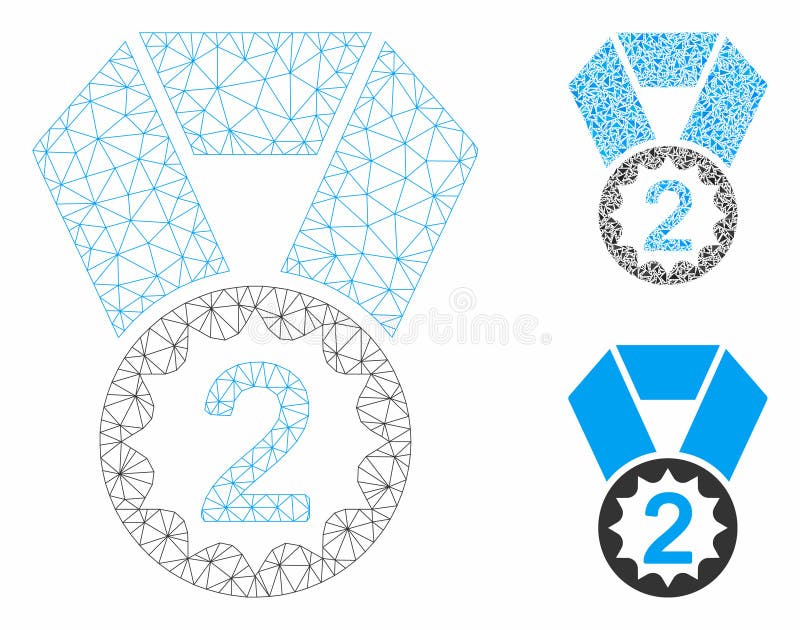Segundo Lugar Modelo De Red De Malla Vectorial E Icono De Mosaico ...