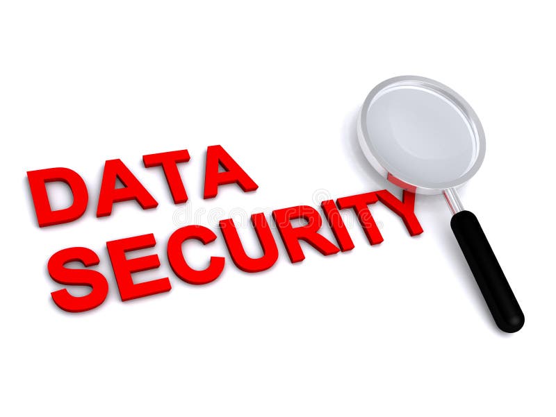 Seguridad De Datos Con Lupa En Blanco Stock de ilustración ...