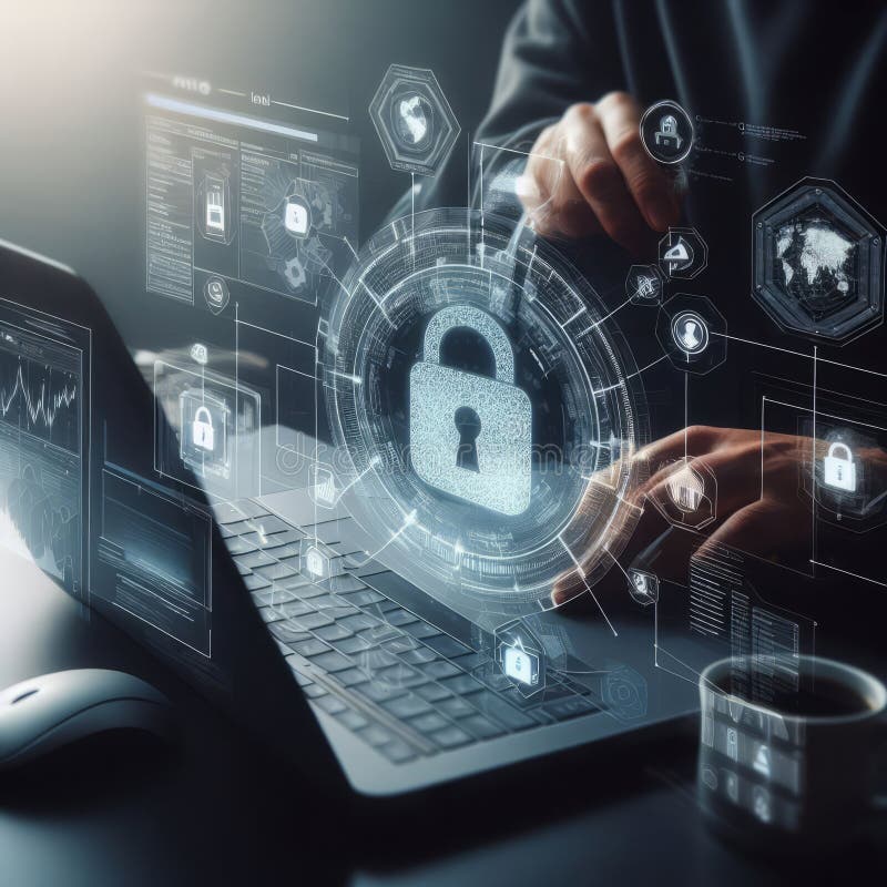 Seguridad De Red Sistema De Seguridad De Red Internet Stock de ...