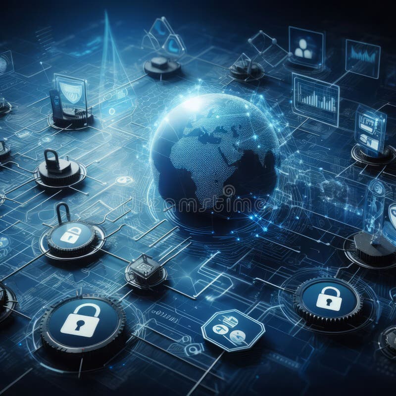 Seguridad De Red Sistema De Seguridad De Red Internet Stock de ...