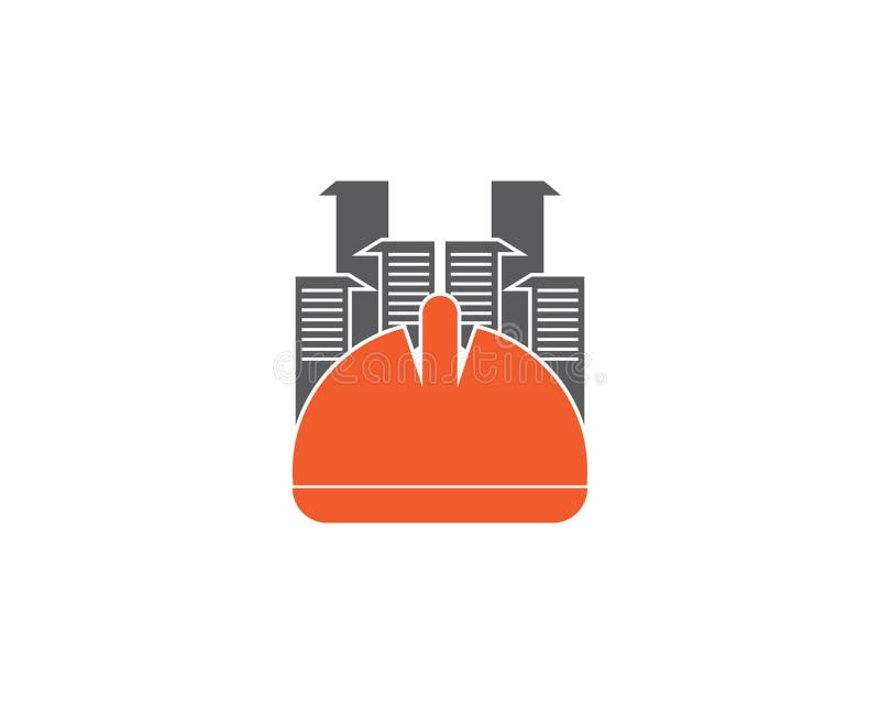 Seguridad Del Casco Que Construye a Logo Design Template Ilustración ...