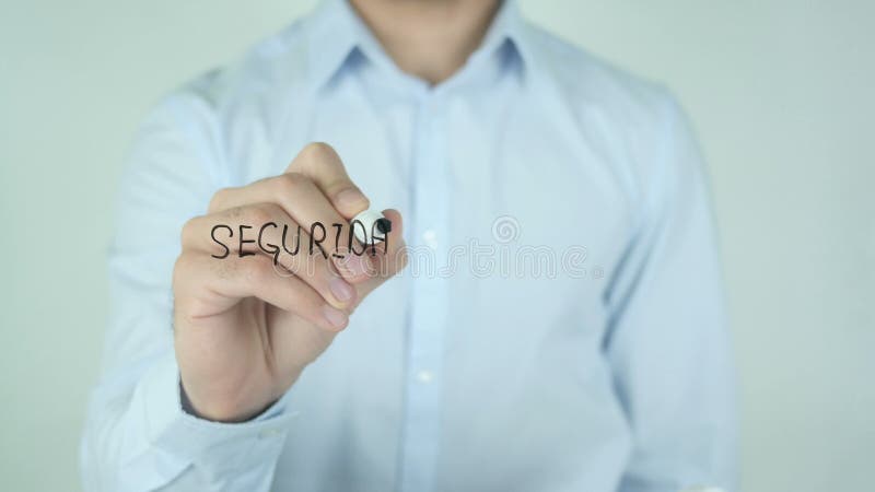 Seguridad Primero, Safety First Writing in Spanish on Glass Stock Video ...