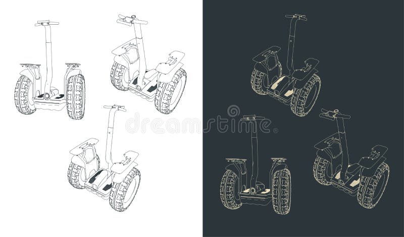 Segway illustrations stock vector. Illustration of blueprints - 248085358