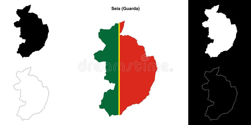 Seia outline map stock vector. Illustration of icon - 334997686