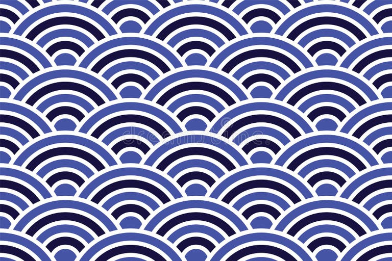 Seigaiha Pattern Seamless Vector Texture, Upward, Ready for Desktop ...