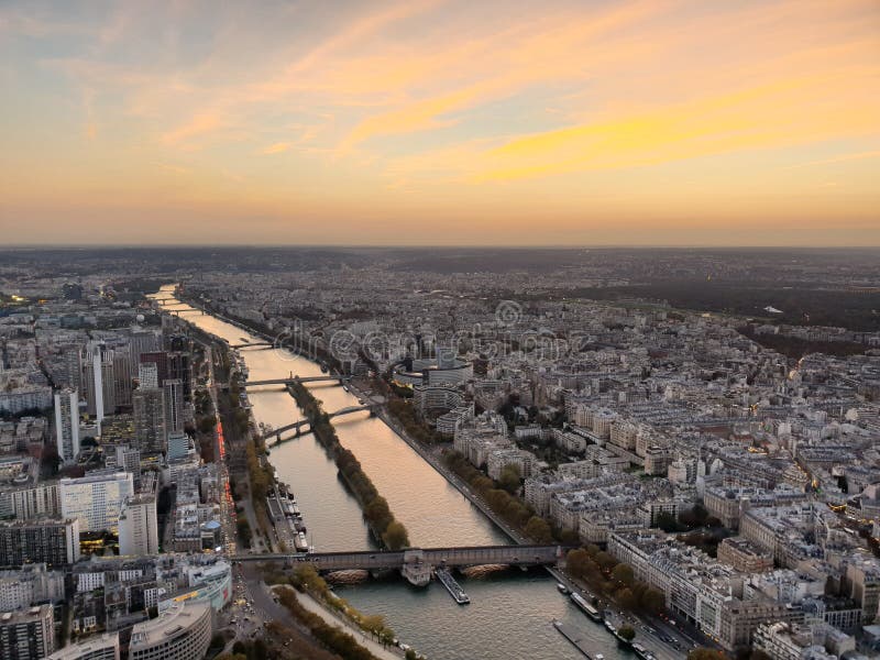 Downtown Paris from Up High Stock Photo - Image of tower, skyline ...