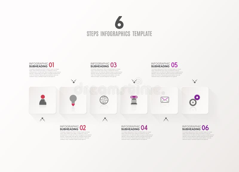 Seis Ejemplos De Los Pasos Del Progreso Del Vector Con Las Flechas, Los ...