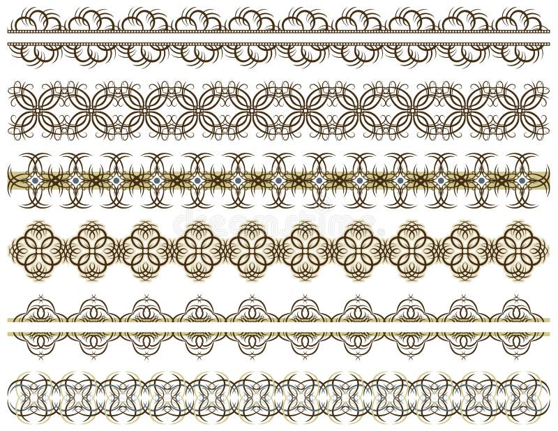 Seis líneas decorativas ilustración del vector. Ilustración de azul ...