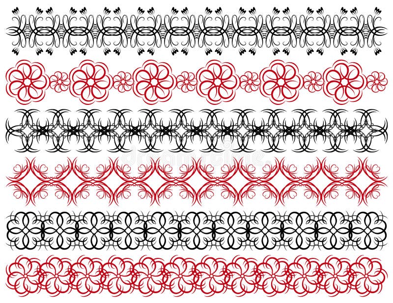 Seis Líneas Decorativas, Vector Ilustración del Vector - Ilustración de ...