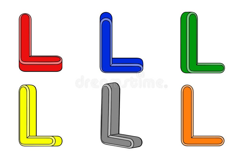 Seis Letras Multicolores G 3d Ilustración del Vector - Ilustración de ...