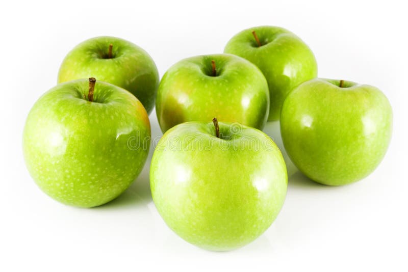 Seis manzanas foto de archivo. Imagen de gusto, fondo - 18712378