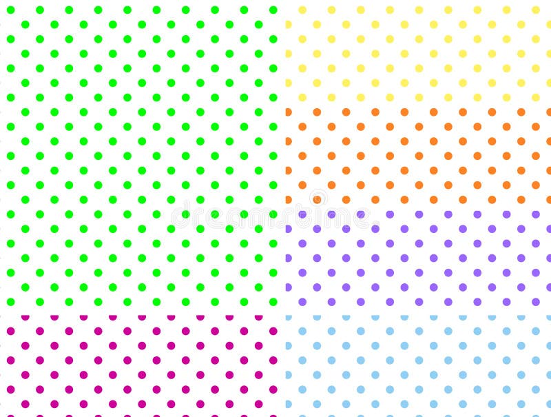 Seis Swatches Brancos Do Fundo EPS8 Com Pontos De Polca Ilustração do ...