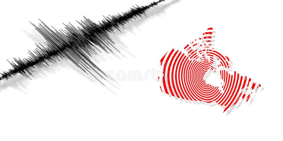 Seismic Activity Earthquake Canada Map Stock Illustration ...