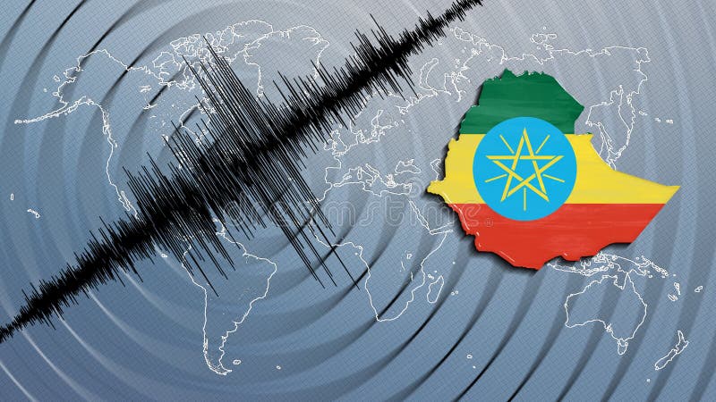 Seismic Activity Earthquake Ethiopia Map Stock Illustration ...