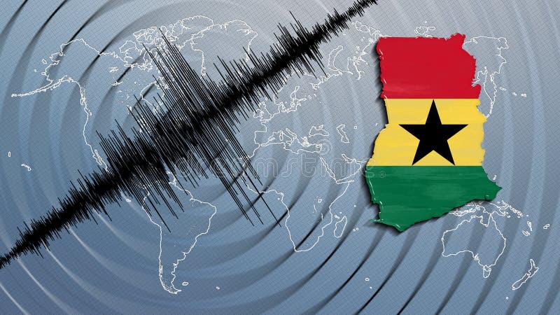 Seismic Activity Earthquake Ghana Map Stock Illustration - Illustration ...