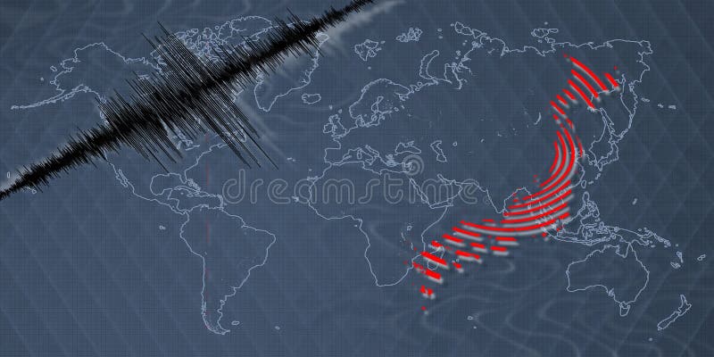 Seismic Activity Earthquake Japan Map Stock Illustration - Illustration ...