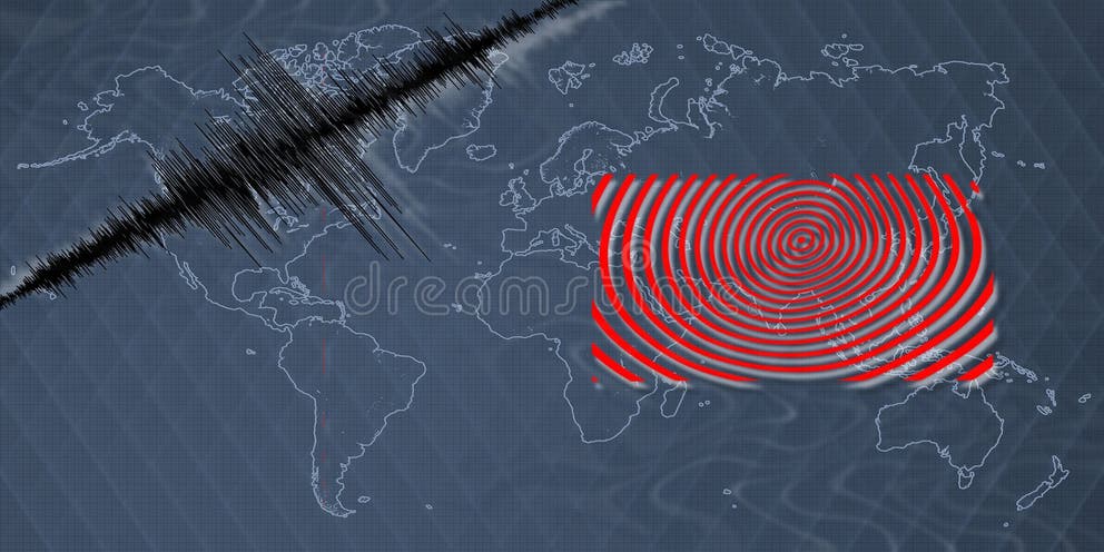 Seismic Activity Earthquake Kansas Map Stock Illustration ...