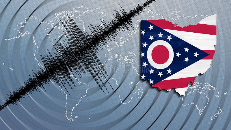 Seismic Activity Earthquake Ohio Map Stock Illustration - Illustration ...