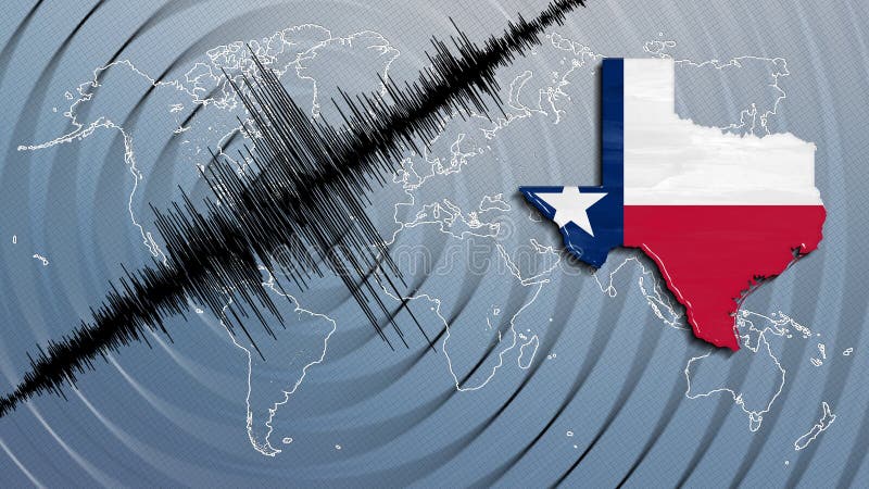 Seismic Activity Earthquake Texas Map Stock Illustration - Illustration ...