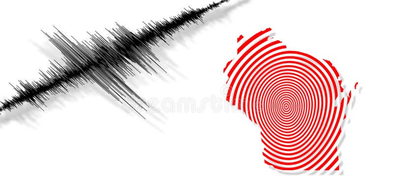 Seismic Activity Earthquake Wisconsin Map Stock Illustration ...