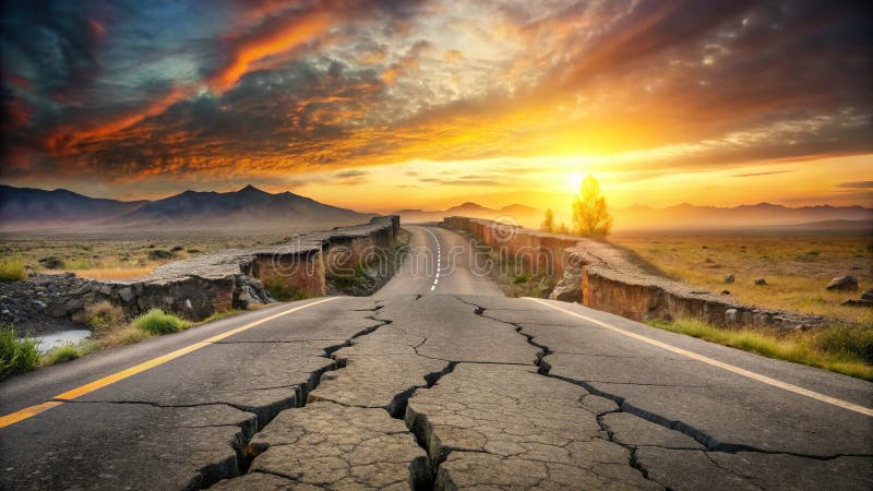 Seismic Activity Leaves Devastating Trail of Damage Cracked Asphalt ...