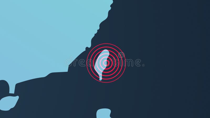 Taiwan World Map Zoom in with Earthquake Signal Waves Stock Video ...