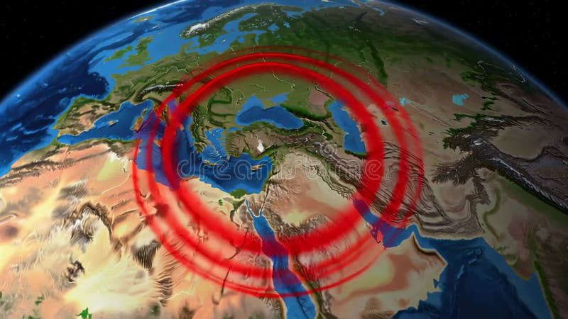 Earthquake Seismic Activity Simulation in Slow Motion Over Middle East ...
