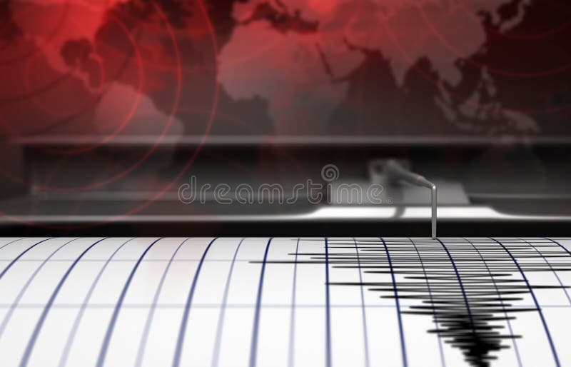 Seismograph with paper stock illustration. Illustration of science ...
