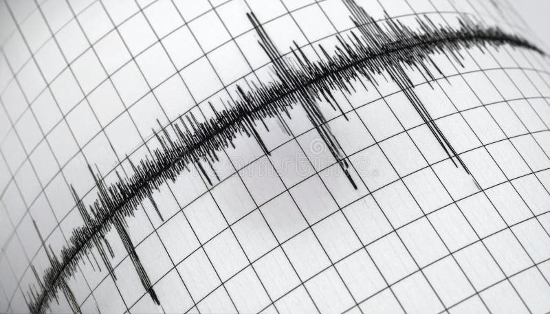 Seismograph Paper with a Bold Earthquake Wave Line Showing Seismic ...