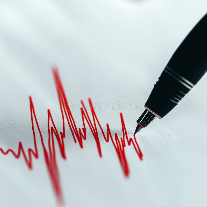 A Seismograph Pen Records Vibrations on Paper, Capturing Data about the ...