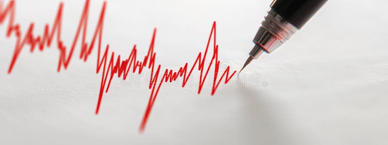 A Seismograph Pen Records Vibrations on Paper, Capturing Data about the ...