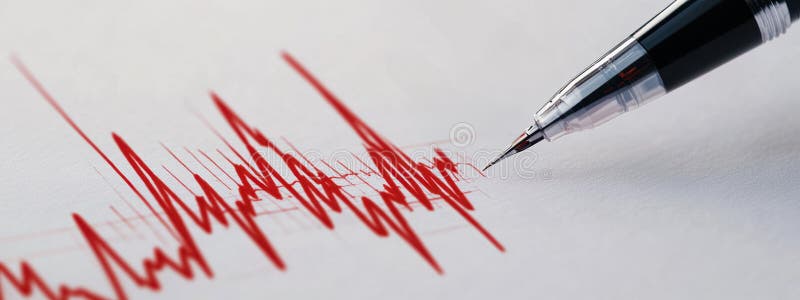 A Seismograph Pen Records Vibrations on Paper, Capturing Data about the ...